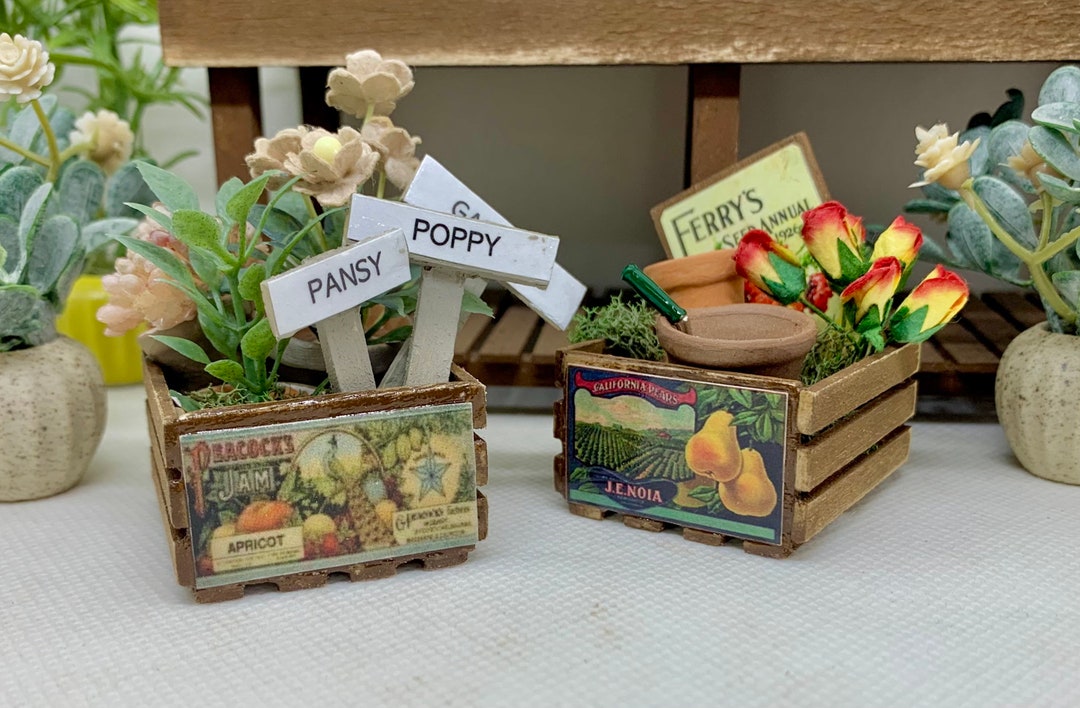 Miniature Dollhouse Garden Crates - Etsy