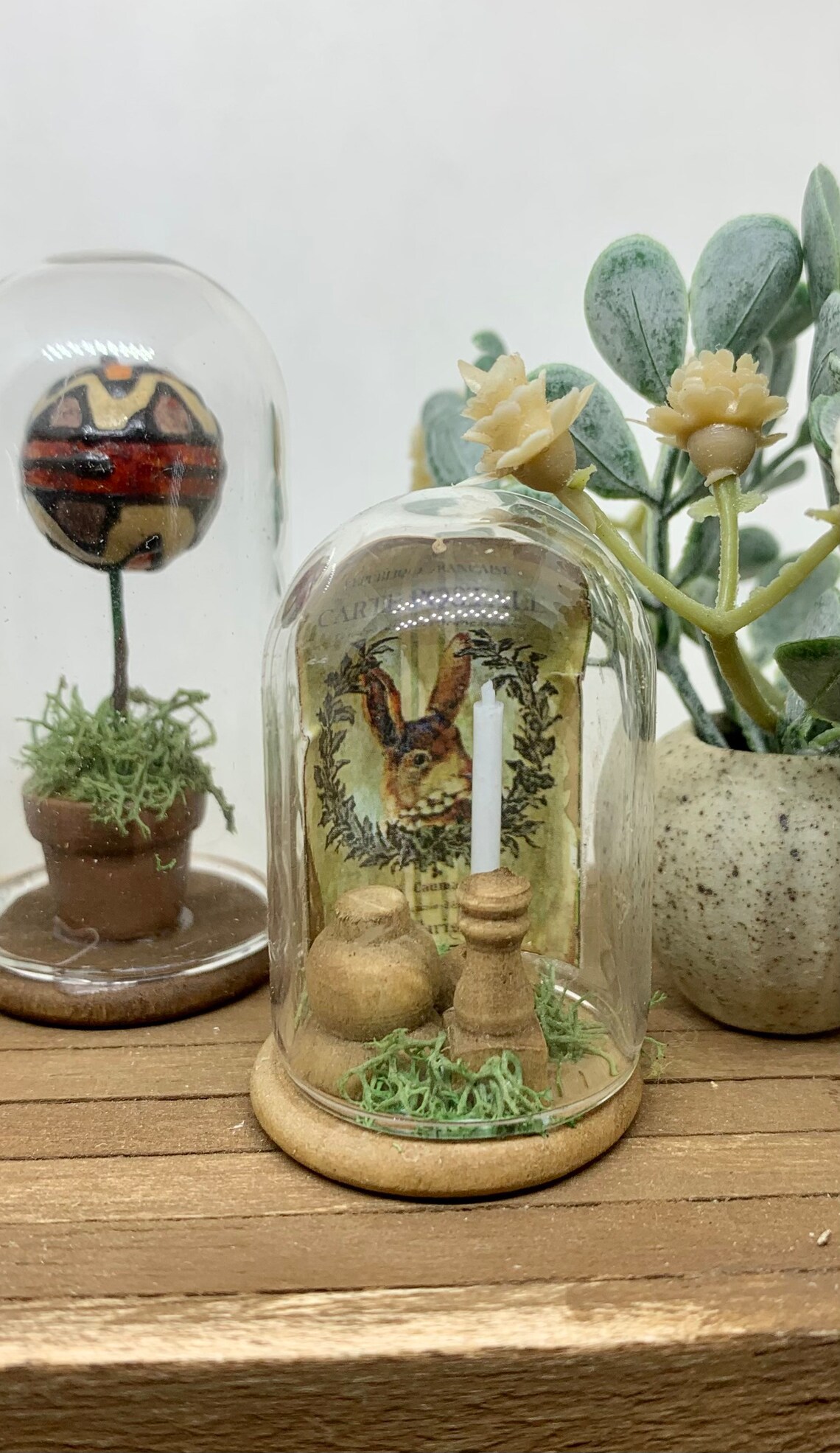 Miniature Farmhouse Easter Glass Dome - Etsy