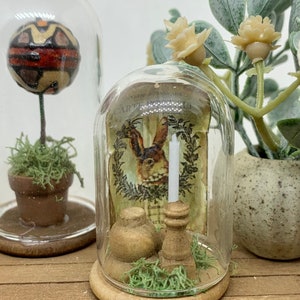 Miniature Farmhouse Easter Glass Dome - Etsy