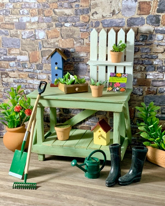 Miniature Garden Bench With Accessories - Etsy