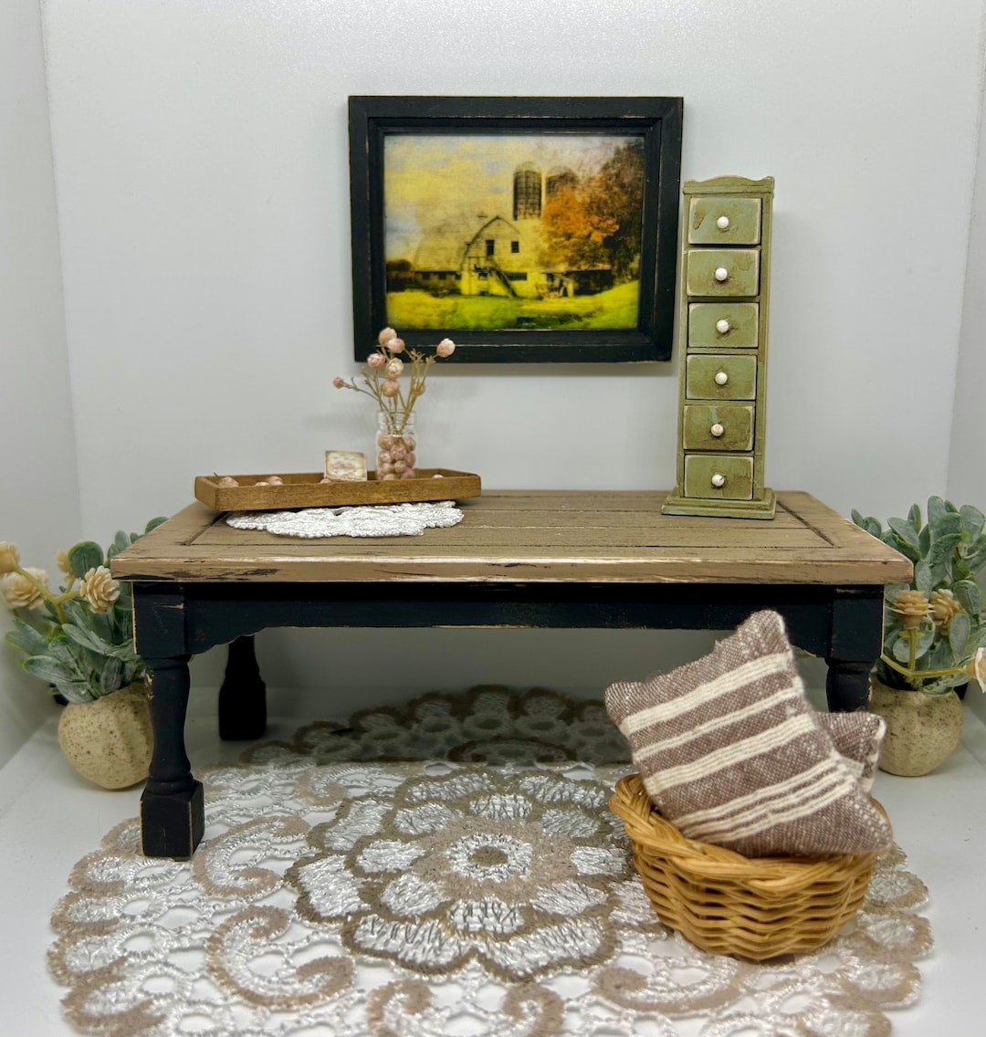 Miniature Dollhouse Farmhouse Table - Etsy