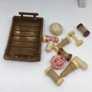 Miniature Dollhouse Rustic Crate of Spools and Twine - Etsy