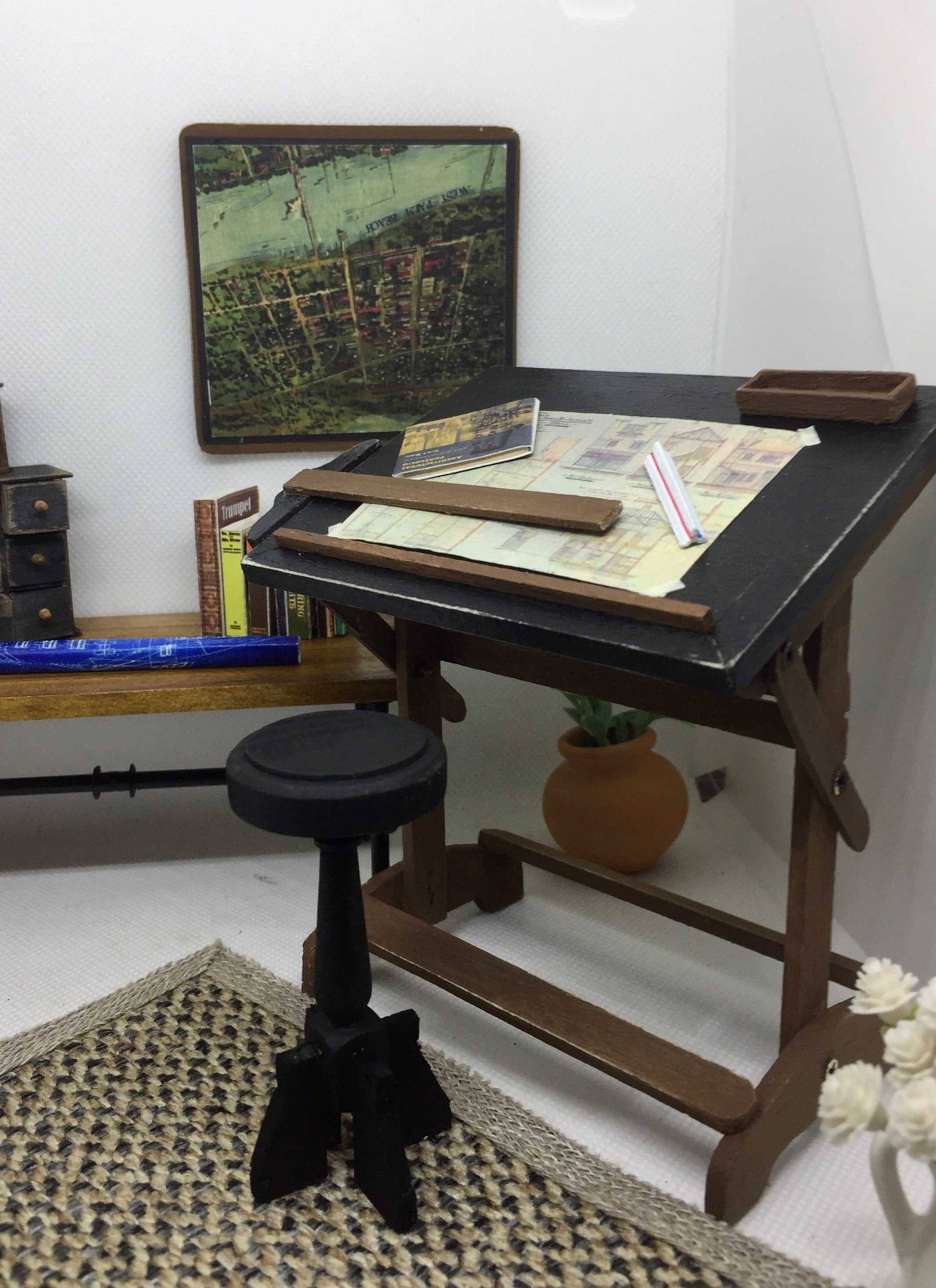 Miniature Dollhouse Vintage Inspired Drafting Table - Etsy