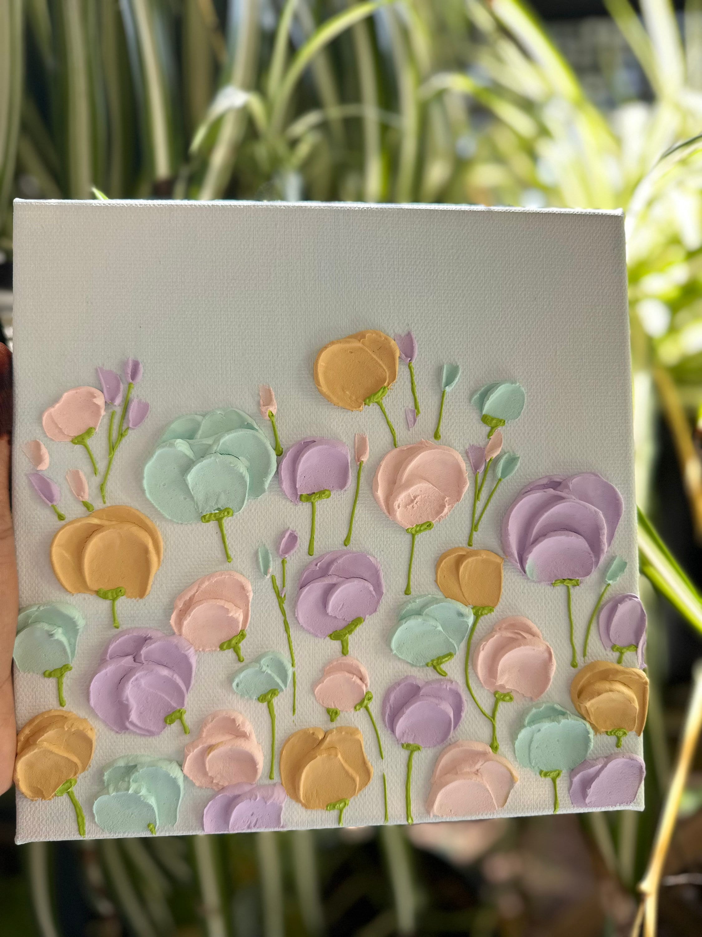 Floral Textured Painting | Texture Art | Original Painting on Canvas ...