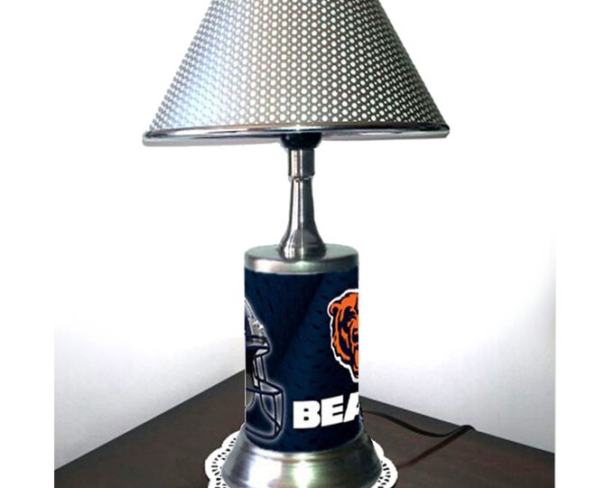 Chicago Bears Desk Lamp With Chrome Finish Shade - Etsy