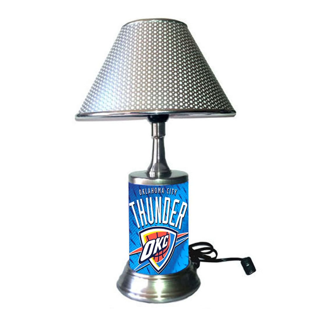 Oklahoma City Thunder Desk Lamp With Chrome Finish Shade - Etsy