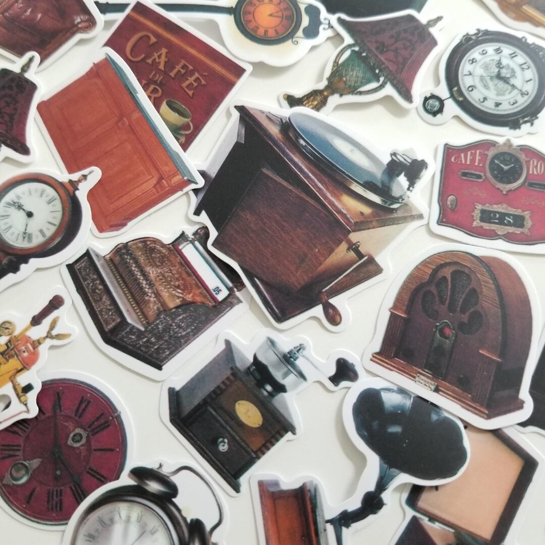 Vintage Style Objects Stickers - Gift for Planners or Scrapbooking ...