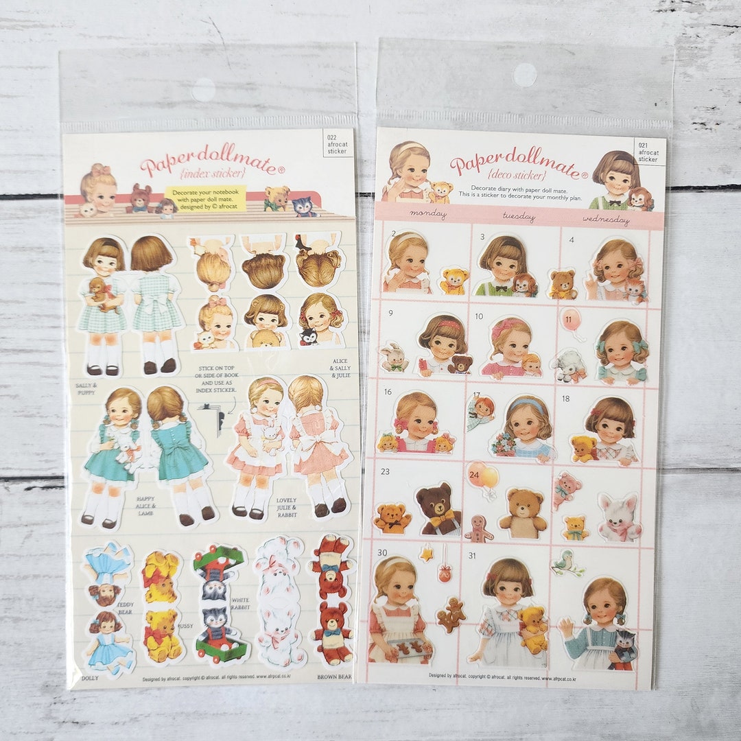 Vintage Style Doll Stickers: Scrapbooking, Cardmaking, Planner - Etsy