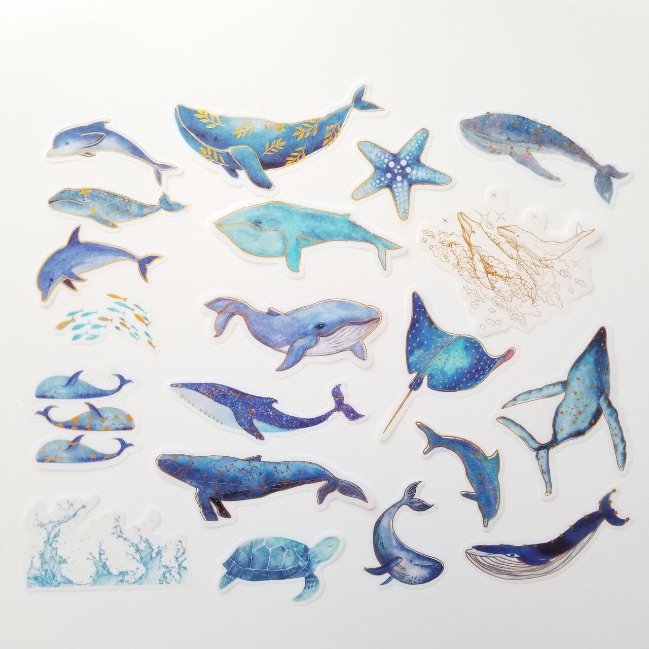 Sealife Stickers - Ocean Stickers - Whale Stickers - Dolphin Stickers ...