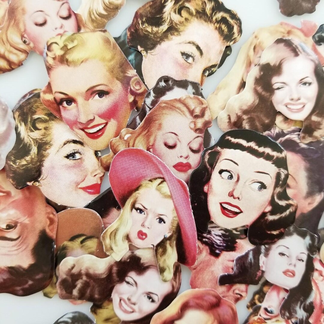 Vintage Style Head Stickers Planner Scrapbooking Card Invitation ...