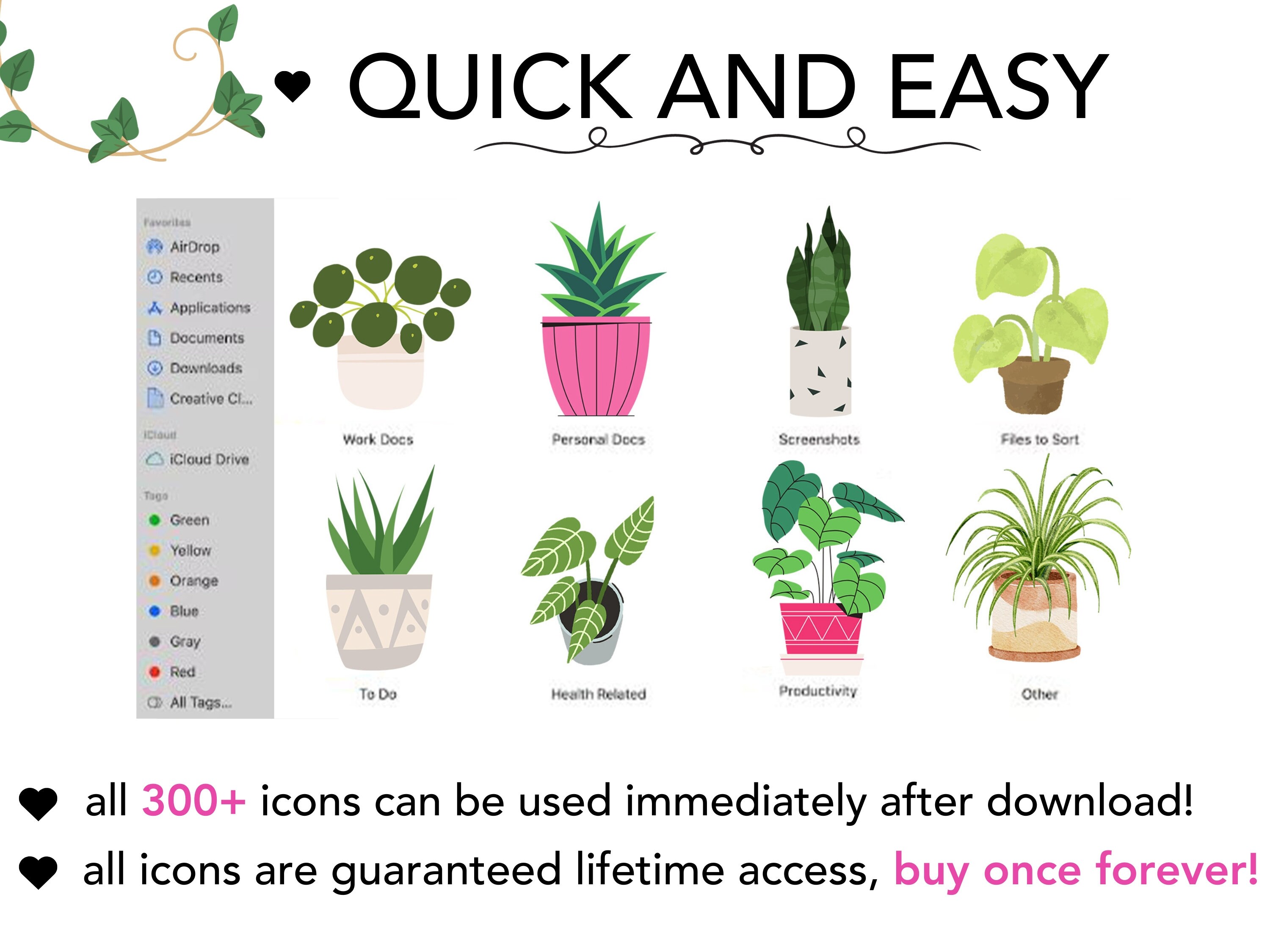 300 House Plant Icons for Mac & PC Folders, File Icons, Mac, PC ...