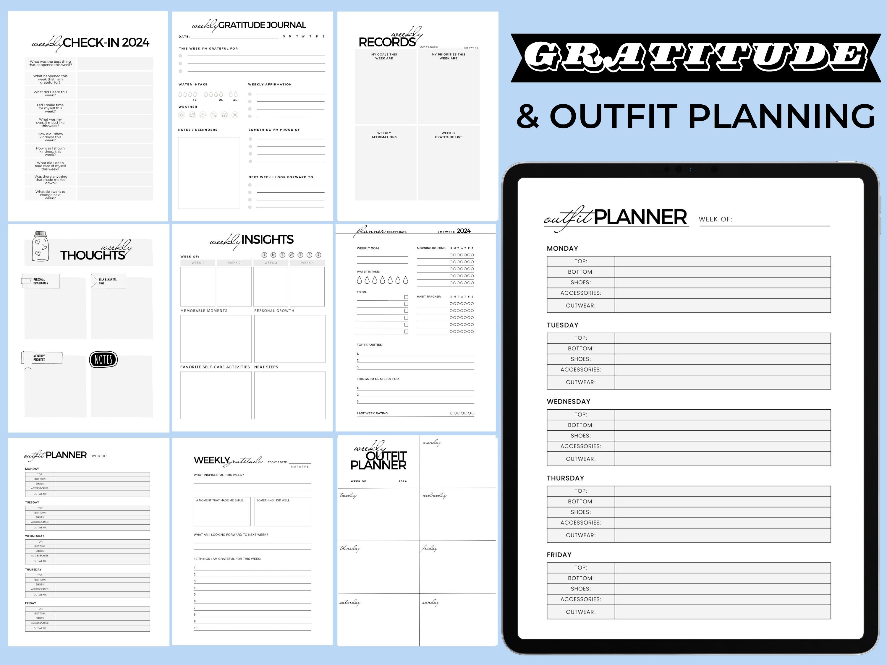 50+ 2024 Weekly Planners & Bullet Journal Pages-a5 Planner Pages ...