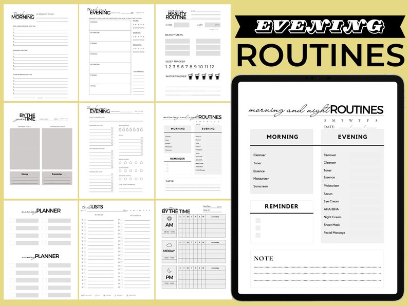 2024 Morning & Evening Planners Printable-a5 Planner Pages-bullet ...