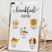Breakfast Menu Bar Sign Template, Wedding Breakfast Bar Sign, Breakfast ...