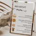 Breakfast Menu Sign Template, Create Your Own Breakfast Menu, Wedding ...