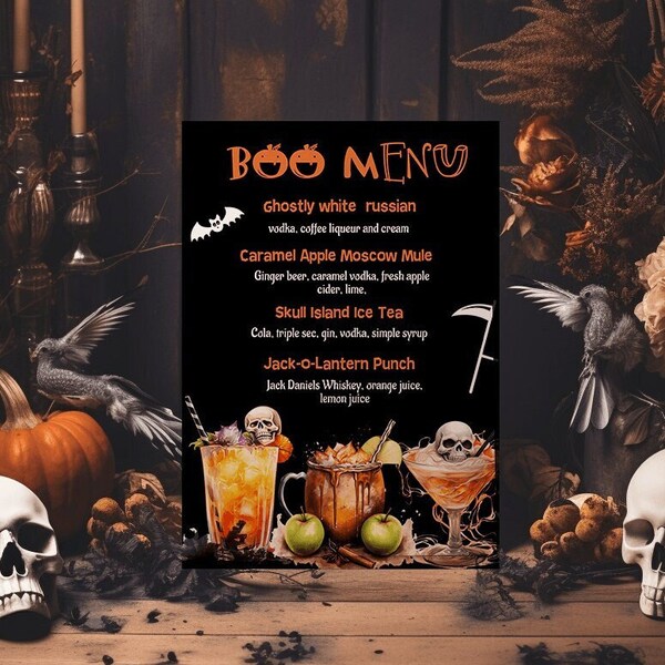 Drink Menu Halloween - Etsy