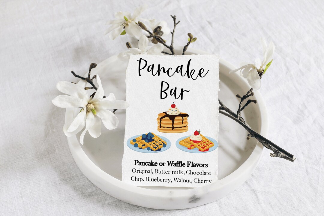 Pancake Bar Menu Template, Printable Brunch Pancake Bar Station ...