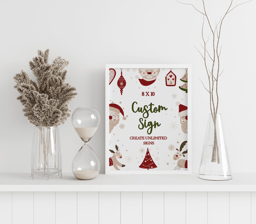 Custom Holiday Sign Template, Christmas Editable Custom Sign, Bridal ...