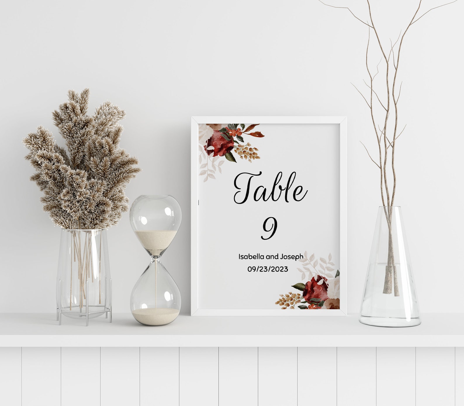 Bohemian Table Number Template, Minimalist Simple Wedding Table Number ...