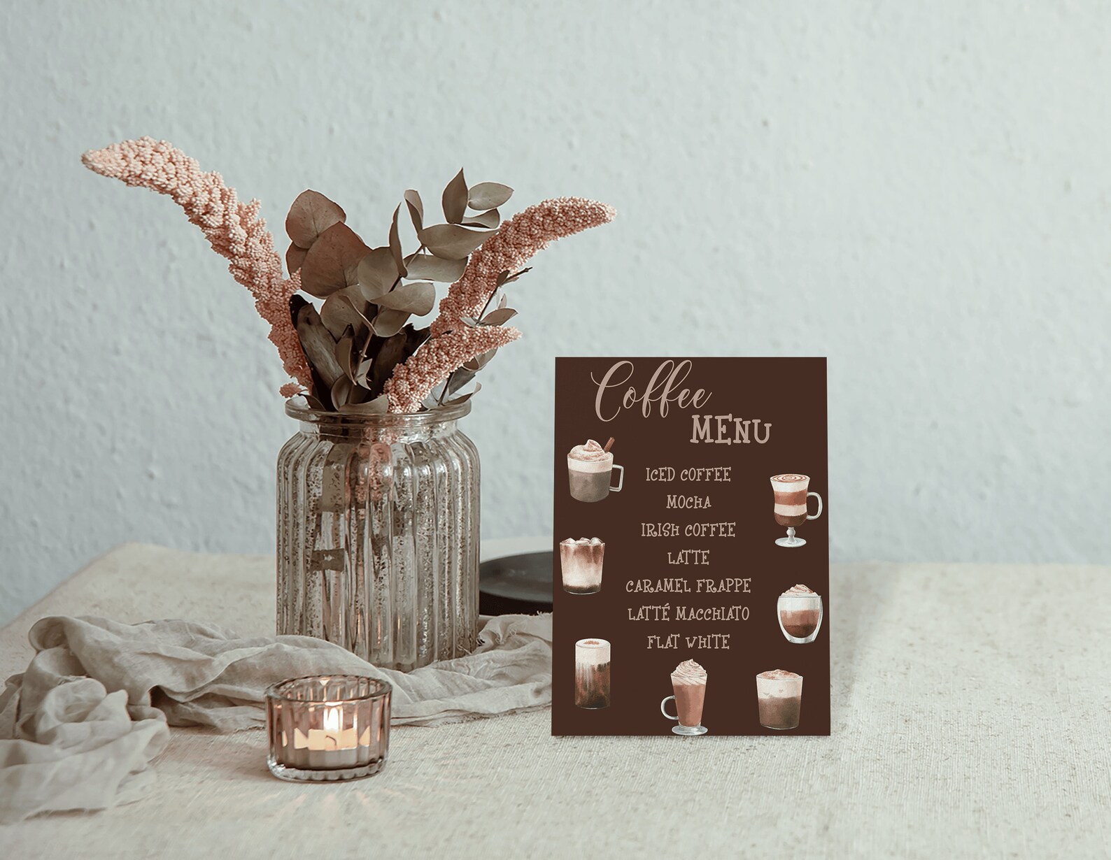 Coffee Menu Sign Template, Printable Coffee Drink Menu, Editable Coffee ...