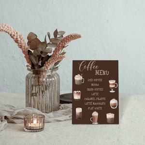 Coffee Menu Sign Template, Printable Coffee Drink Menu, Editable Coffee ...