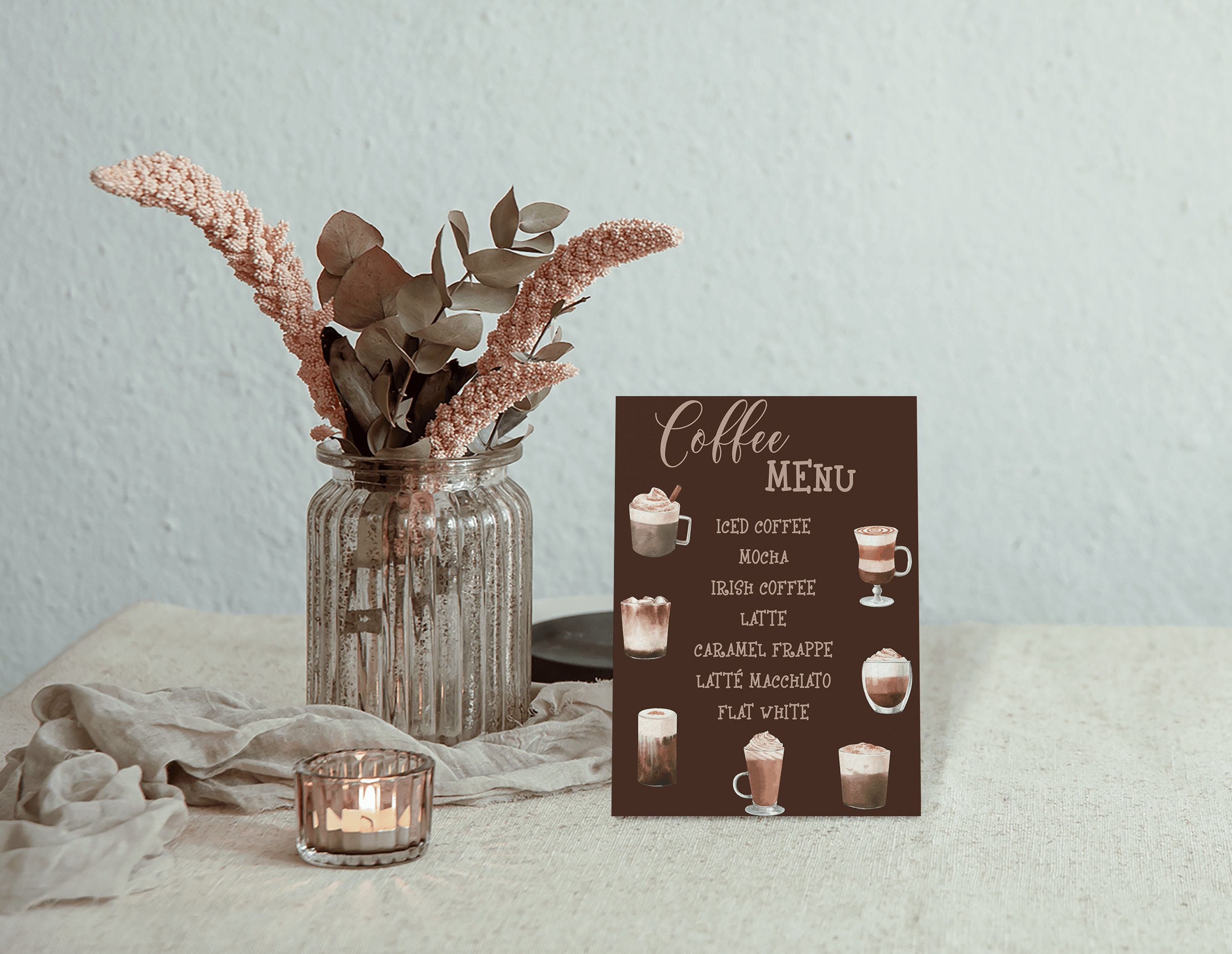 Coffee Menu Sign Template, Printable Coffee Drink Menu, Editable Coffee ...