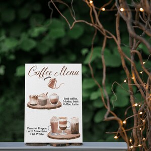 Coffee Menu Sign Template, Board Coffee Drink Menu Sign, Printable ...