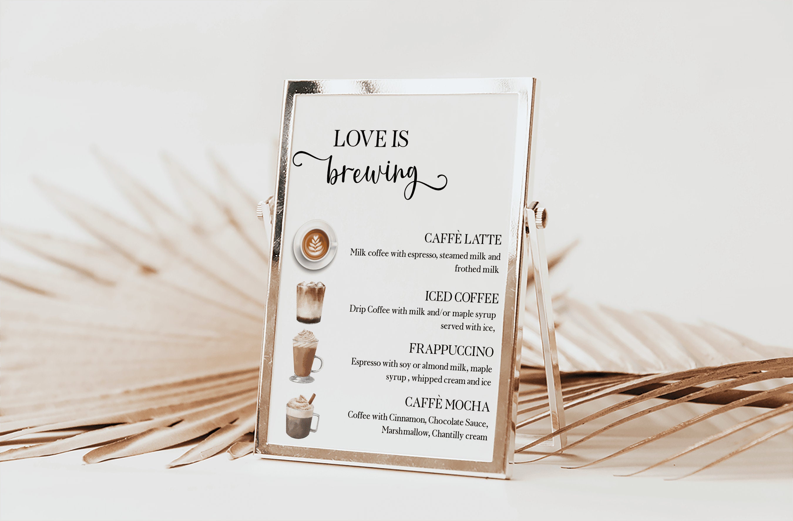 Love is Brewing Coffee Menu Sign Template Minimalistic - Etsy