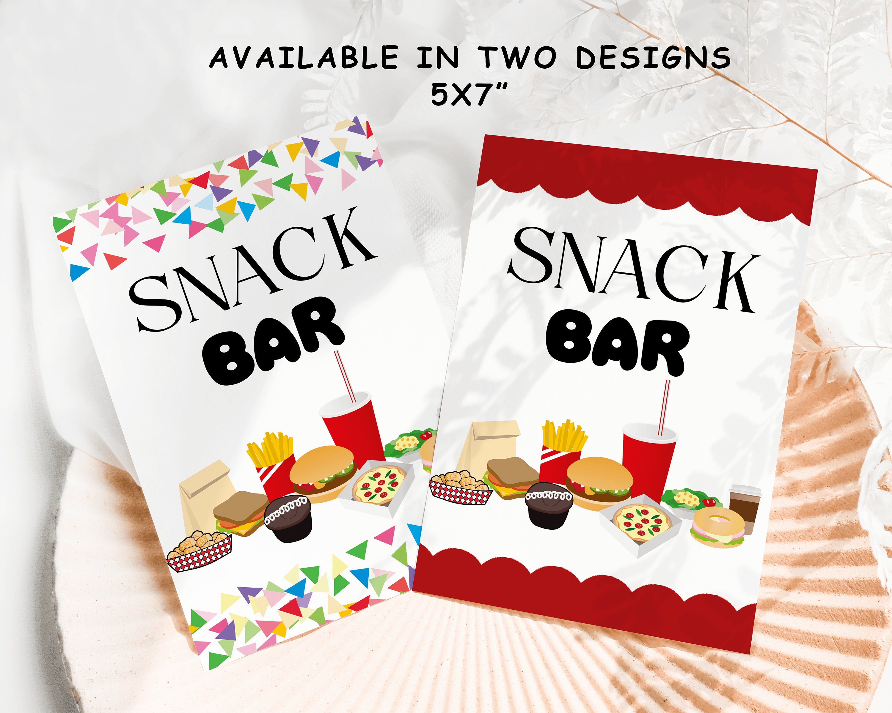 Party Snack Bar Sign, Editable Snack Menu, Sweets Table Sign, DIY Food ...
