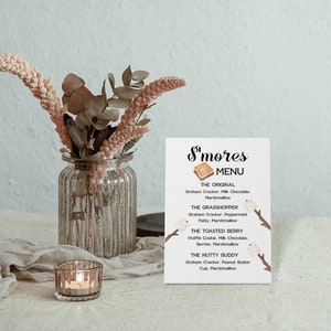 Editable S'mores Menu Sign Template. S'mores Station Sign, Smore ...