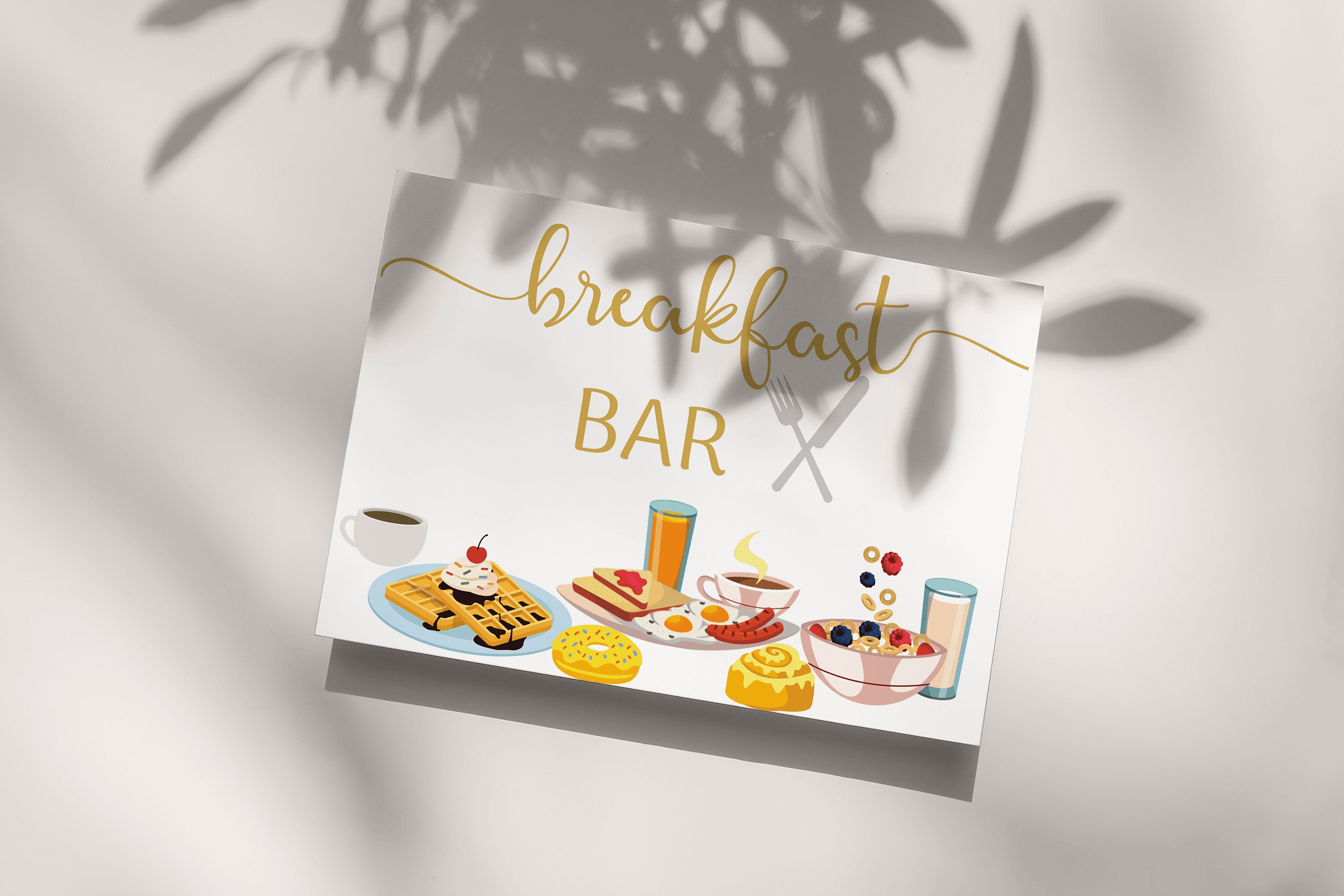 Breakfast Bar Sign Template, Customize Your Breakfast Sign, Wedding ...