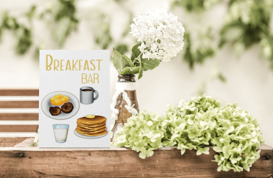 Breakfast Bar Sign Template, Create Your Your Breakfast Sign, Wedding ...