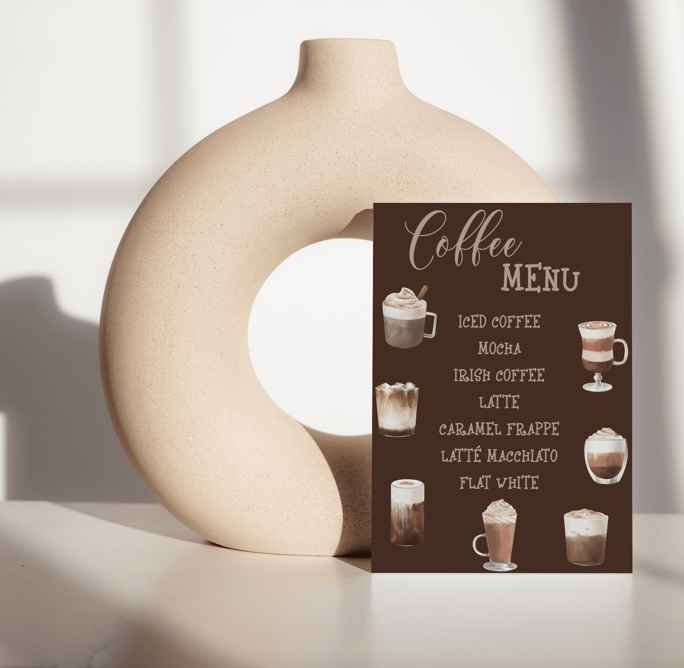 Coffee Menu Sign Template, Printable Coffee Drink Menu, Editable Coffee ...