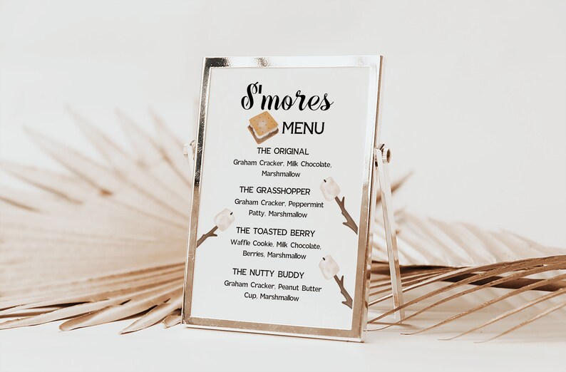 Editable S'mores Menu Sign Template. S'mores Station Sign, Smore ...