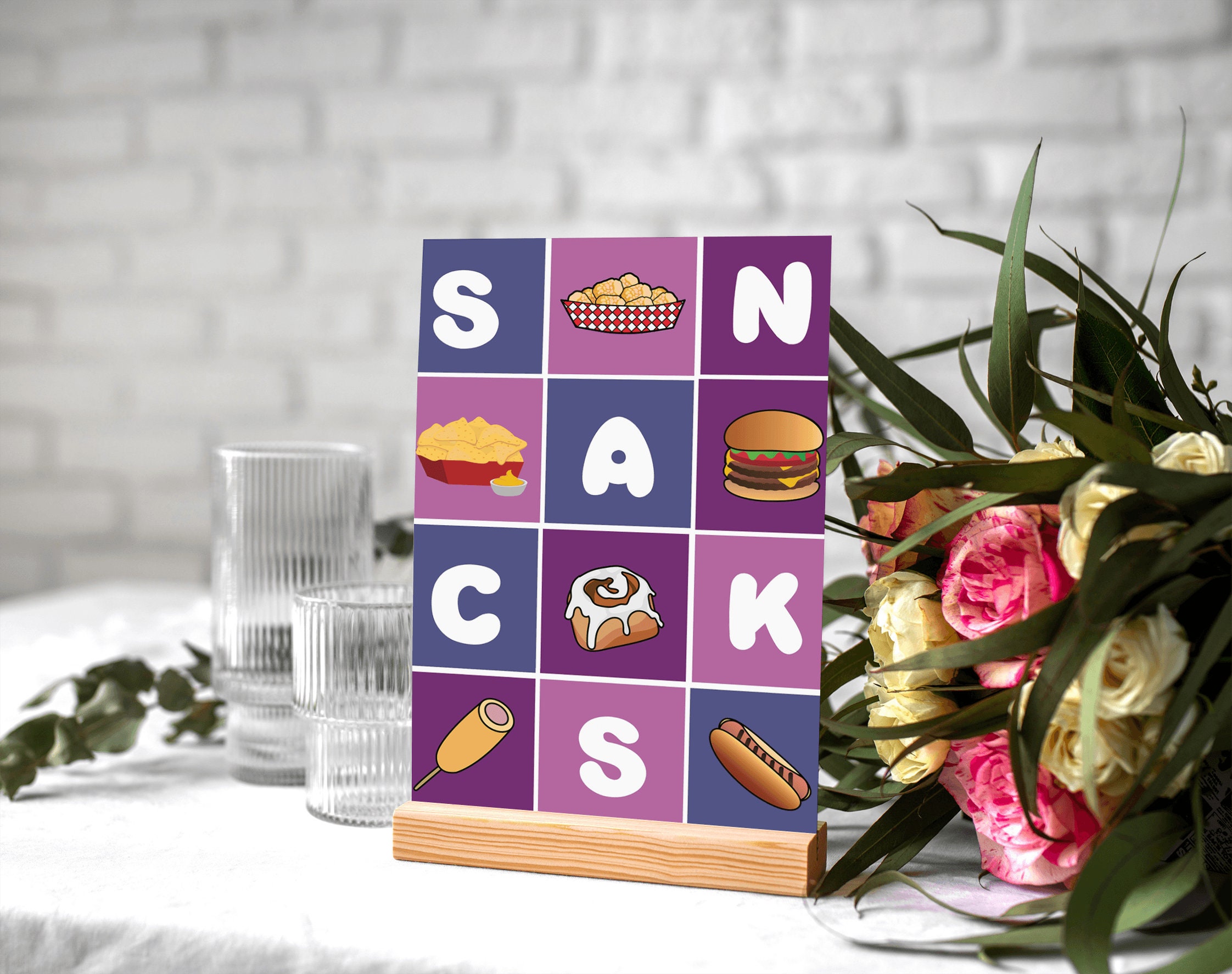 Pink Snack Menu Sign, Editable Kids Snack Bar, Wedding Snack Bar Sign ...