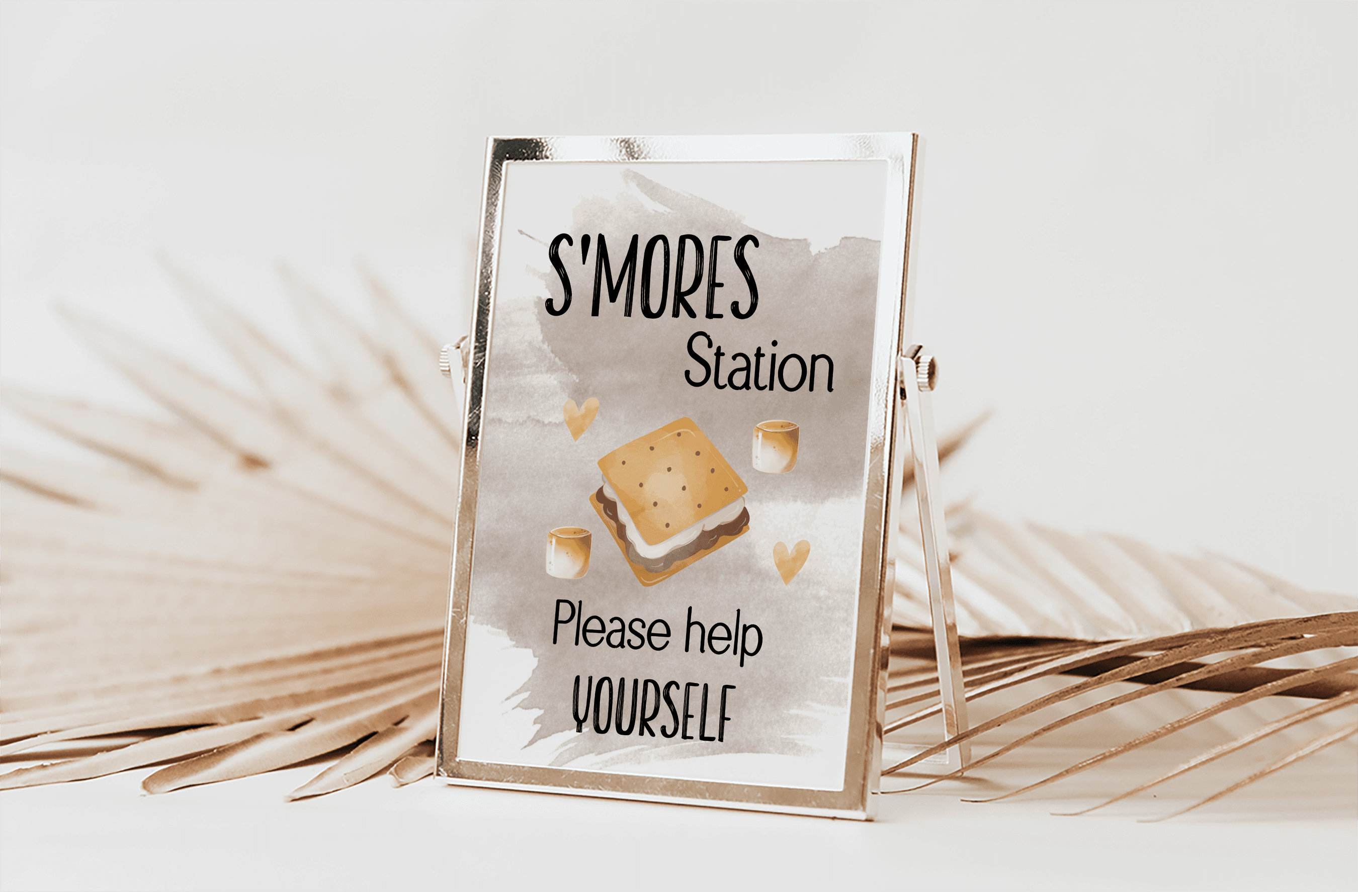 Smores Table Sign Template, Printable S'mores Station Sign, S'more Bar ...