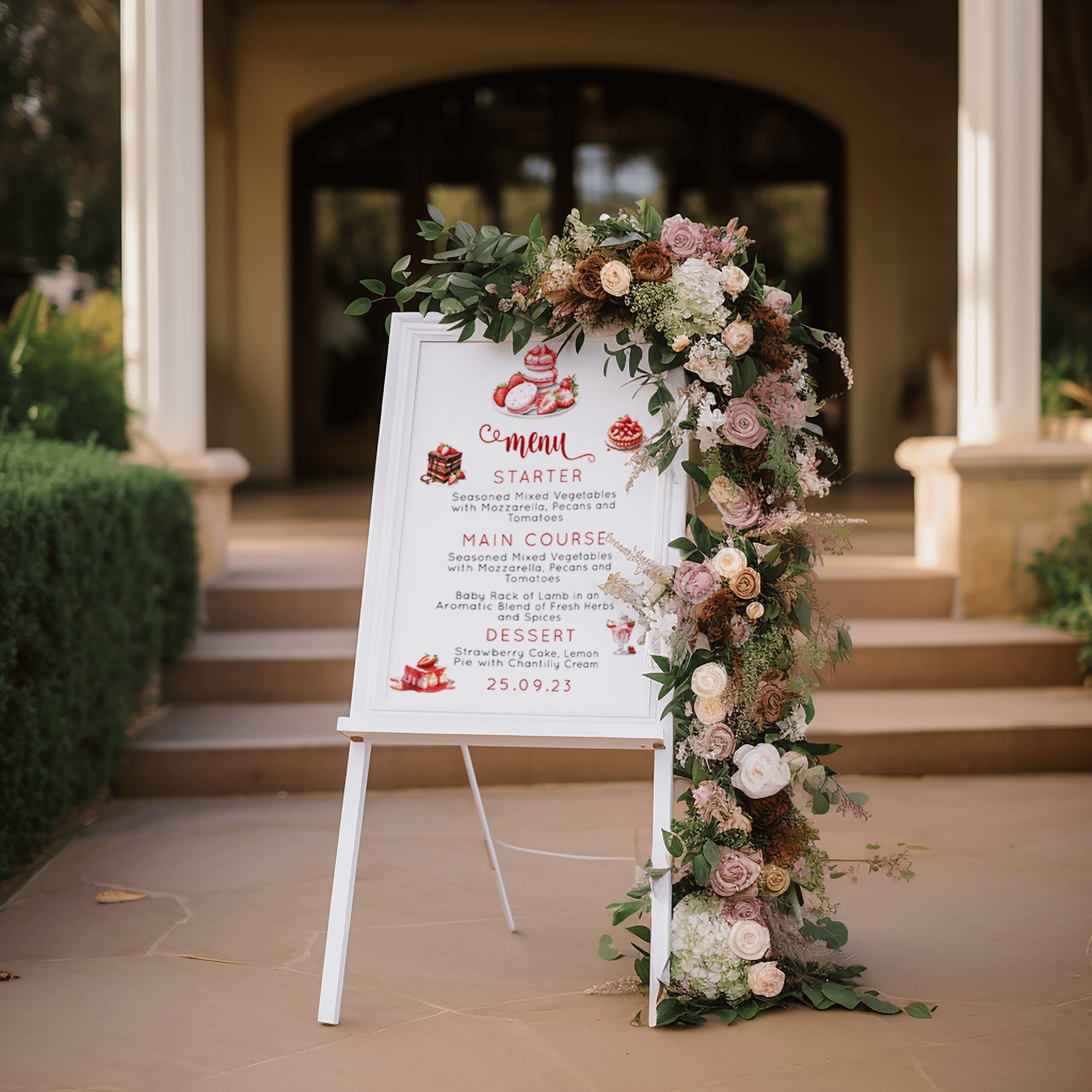 Editable Strawberry Menu Template, Baby Shower Menu Card, Bridal Brunch ...