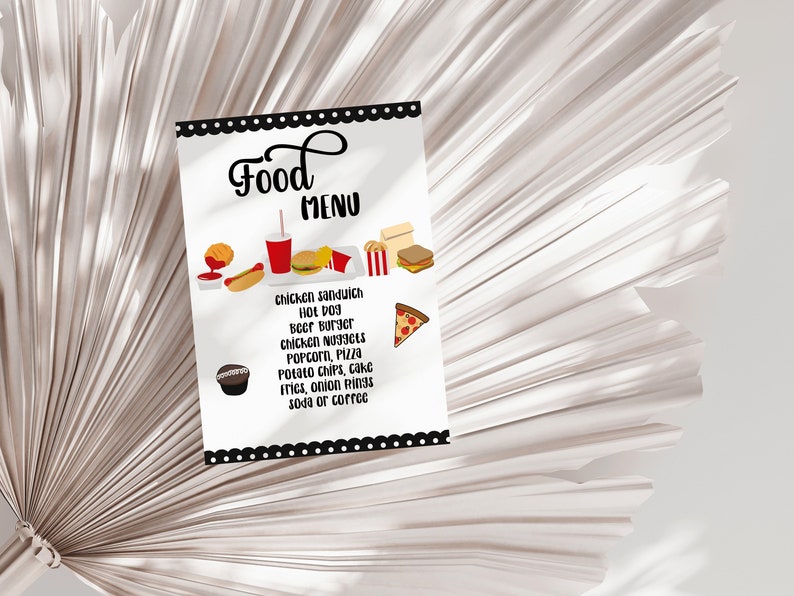 Snack Menu Sign Template, Editable Bridal Shower Snack Bar, Wedding ...