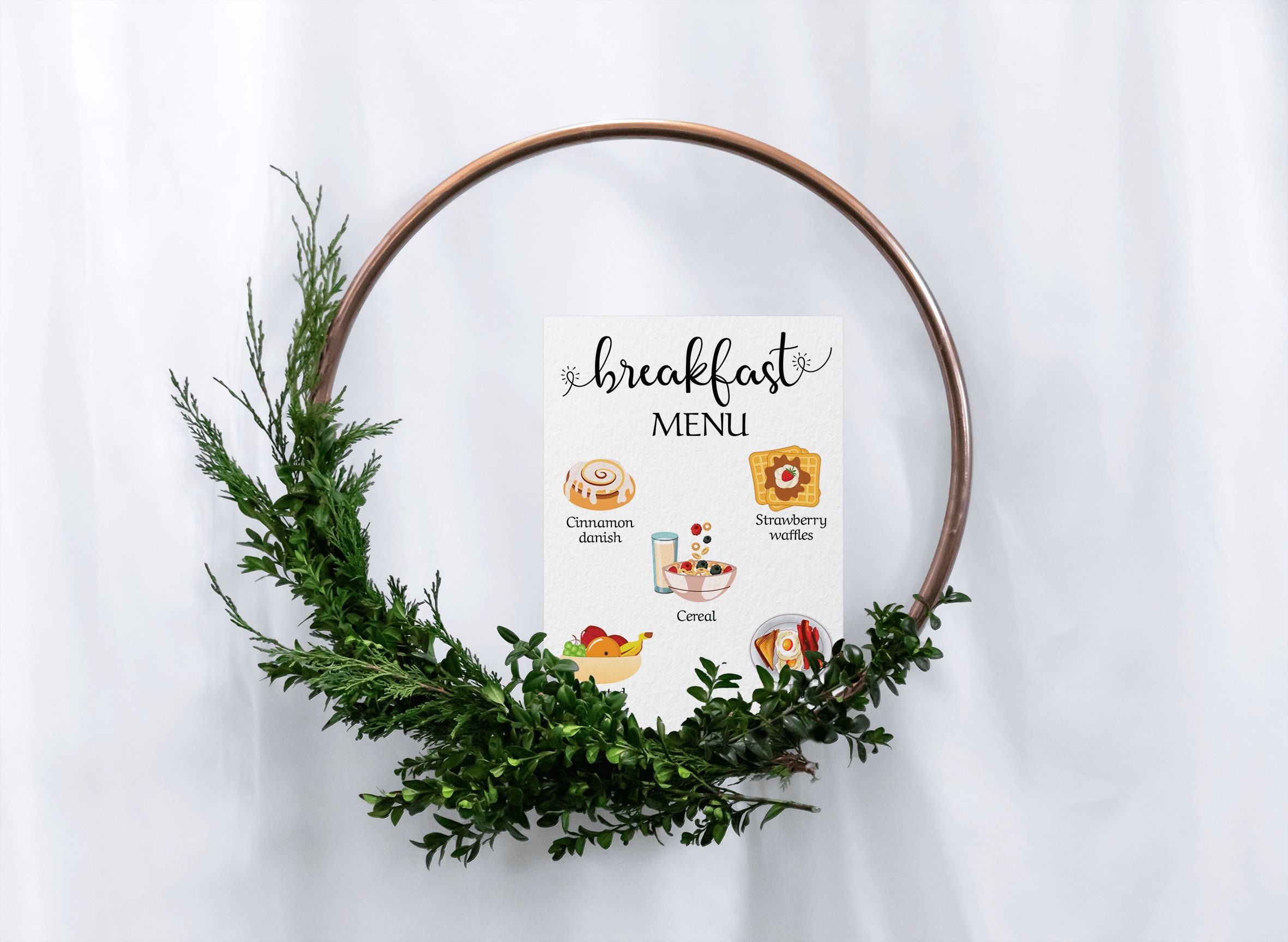 Breakfast Menu Bar Sign Template, Wedding Breakfast Bar Sign, Breakfast ...