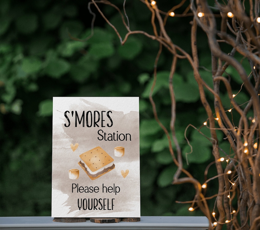 Smores Table Sign Template, Printable S'mores Station Sign, S'more Bar ...