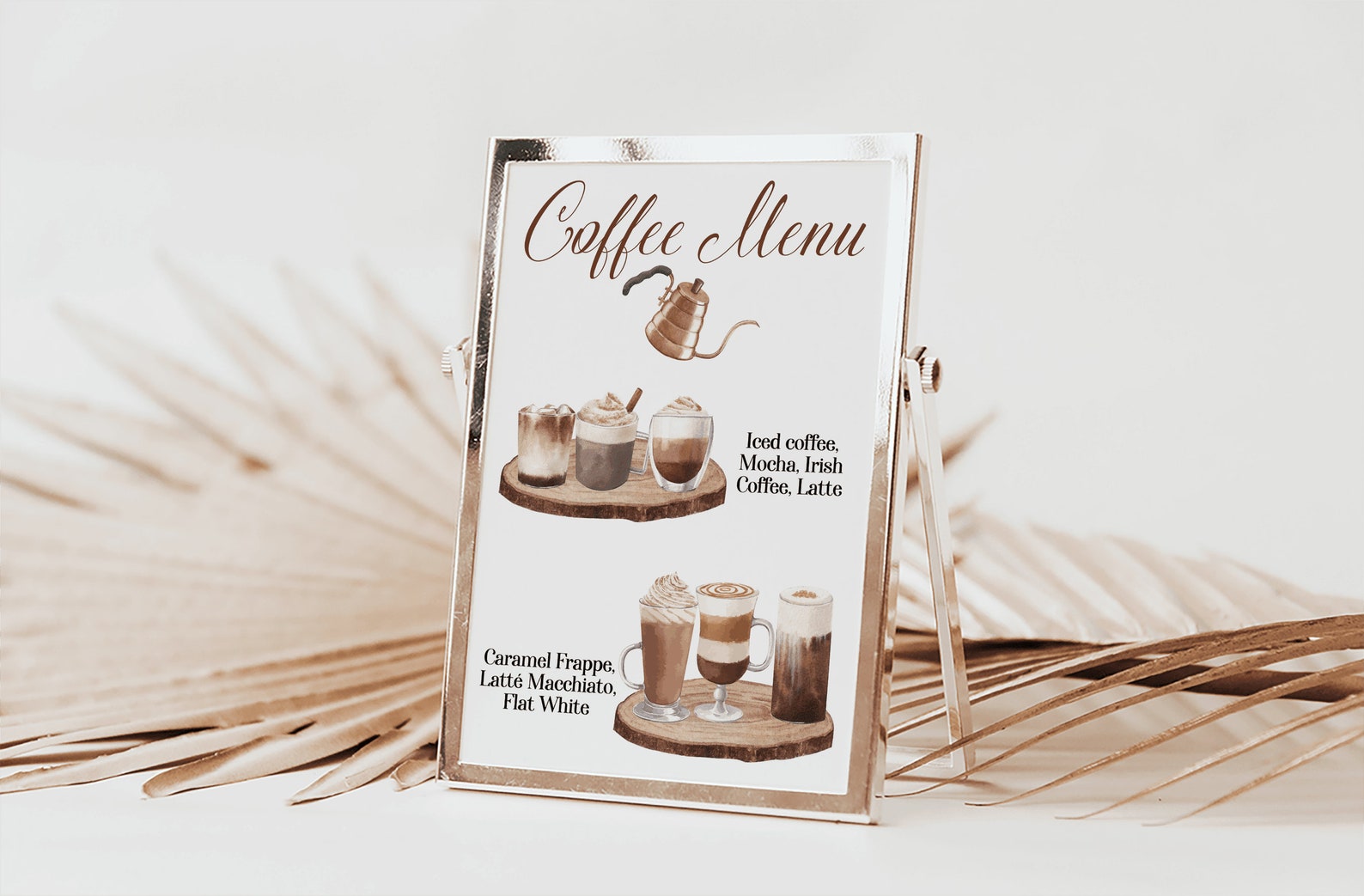 Coffee Menu Sign Template, Board Coffee Drink Menu Sign, Printable ...