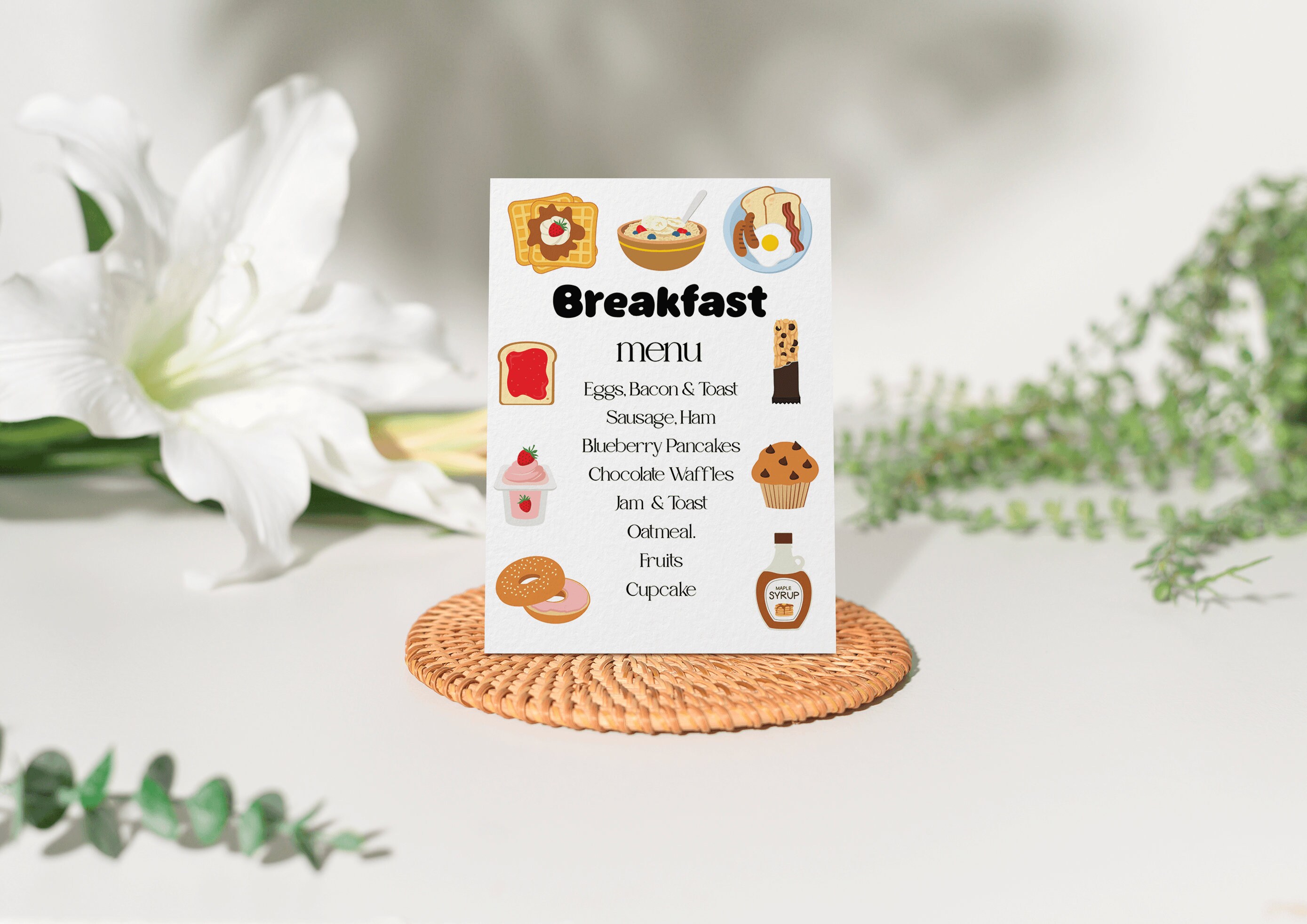 Minimalistic Breakfast Menu Sign Template, Create Your Own Breakfast ...