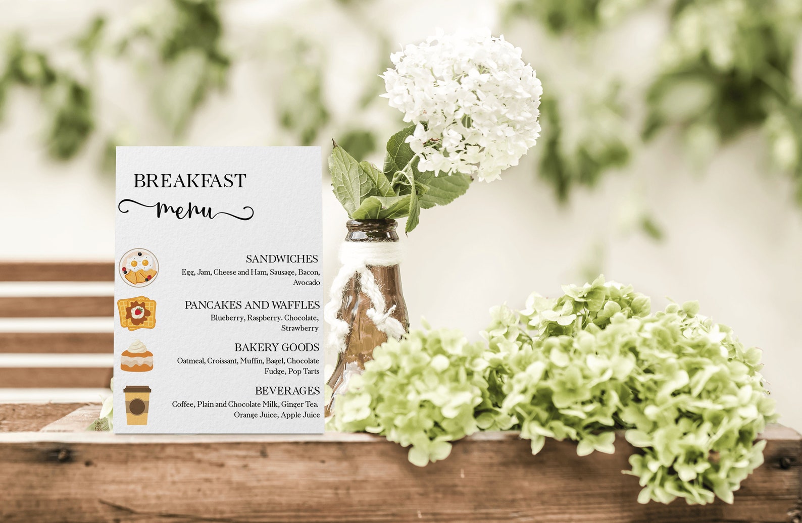 Breakfast Menu Sign Template, Create Your Own Breakfast Menu, Wedding ...