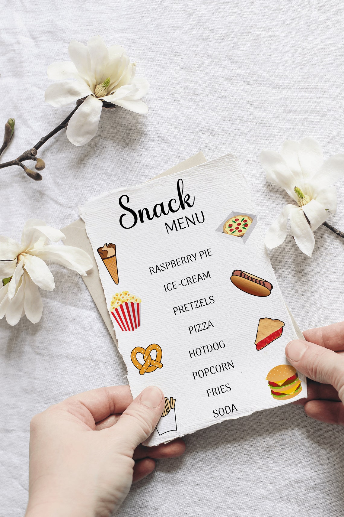 Printable Snack Menu Sign, Minimalistic Snack Bar, Wedding Snack Bar ...