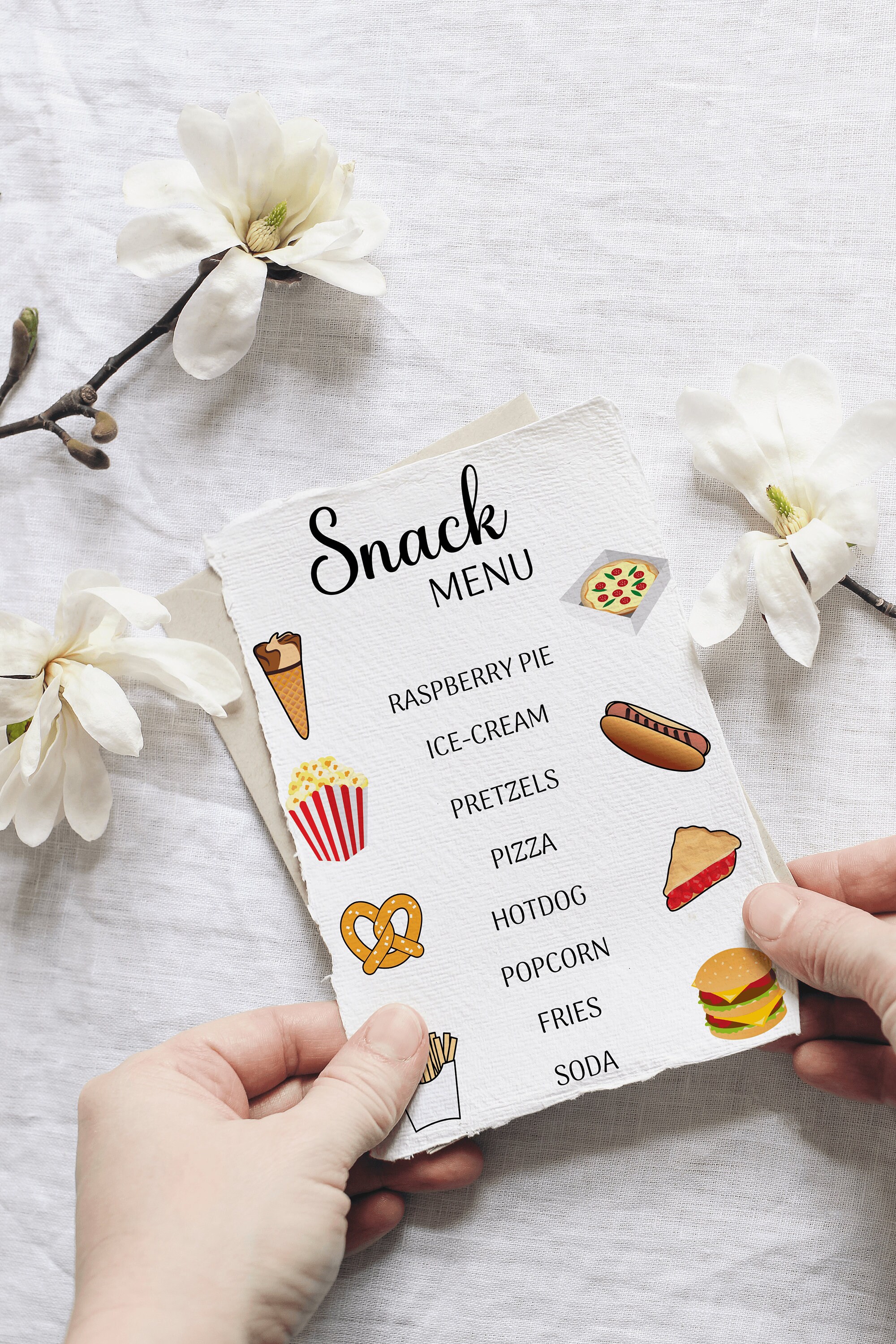 Printable Snack Menu Sign, Minimalistic Snack Bar, Wedding Snack Bar ...