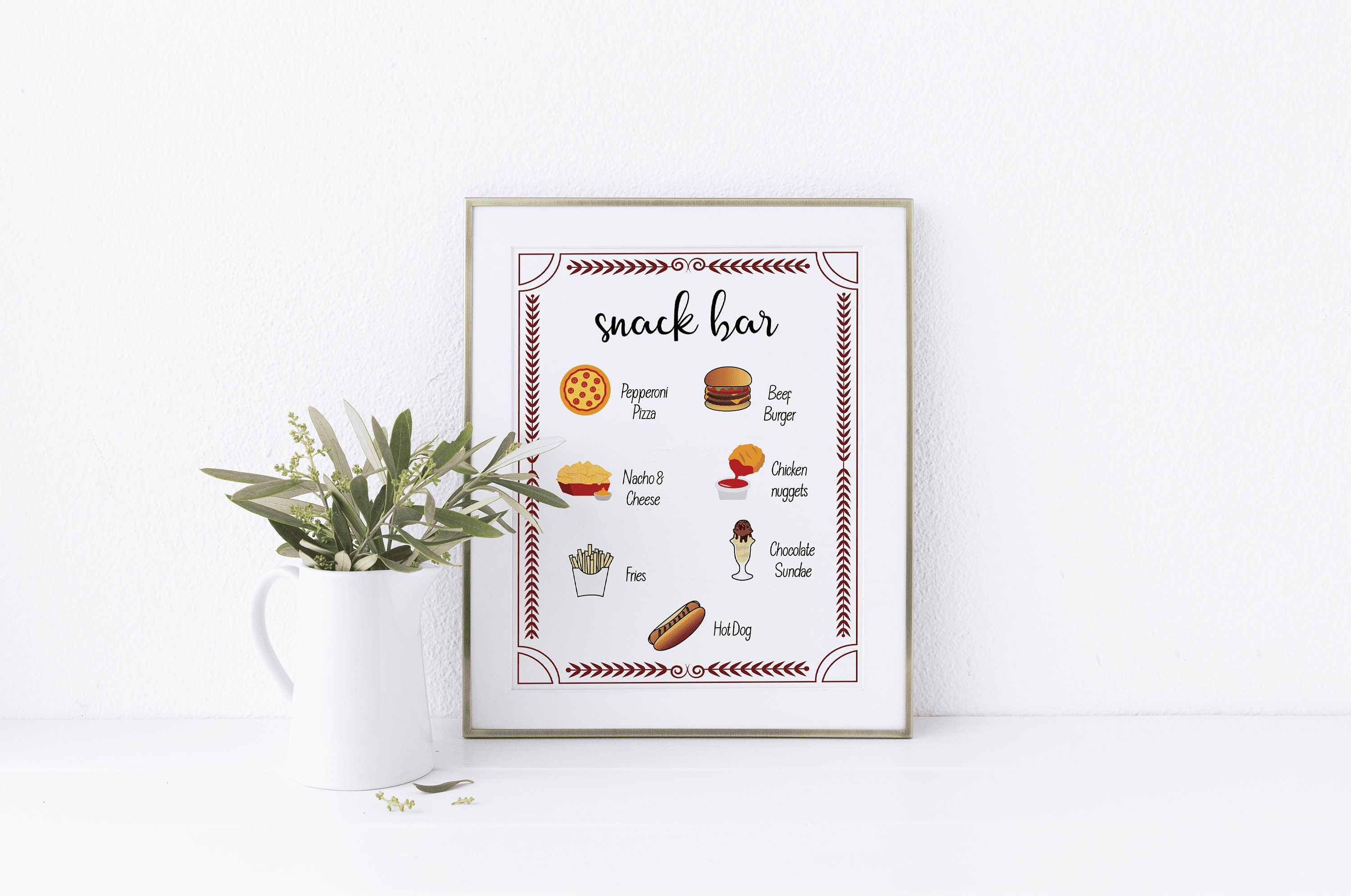 DIY Snack Menu Template, Editable Fast Food Menu, Wedding Snack Bar ...