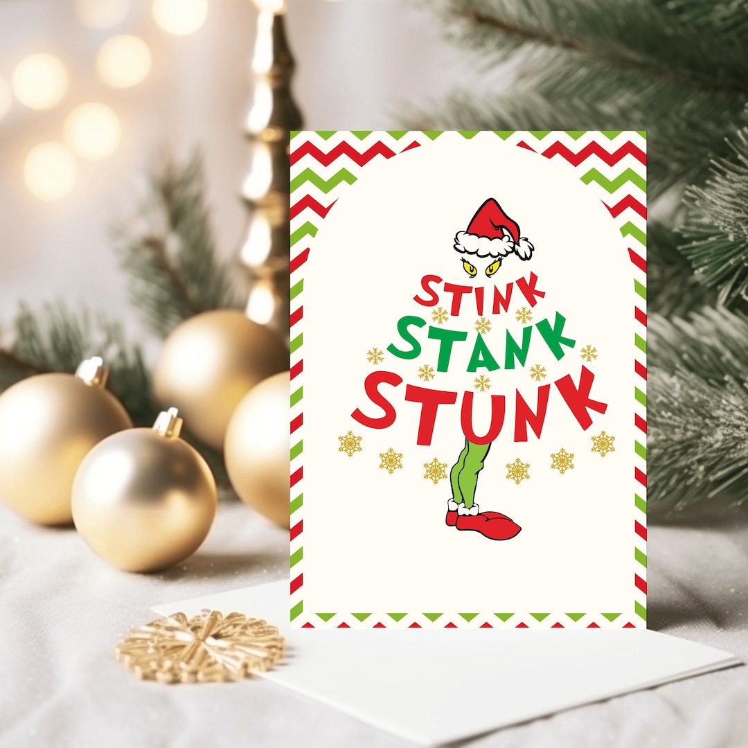 Grinch Party Sign Stink Stank Stunk Grinch Sign Holiday - Etsy