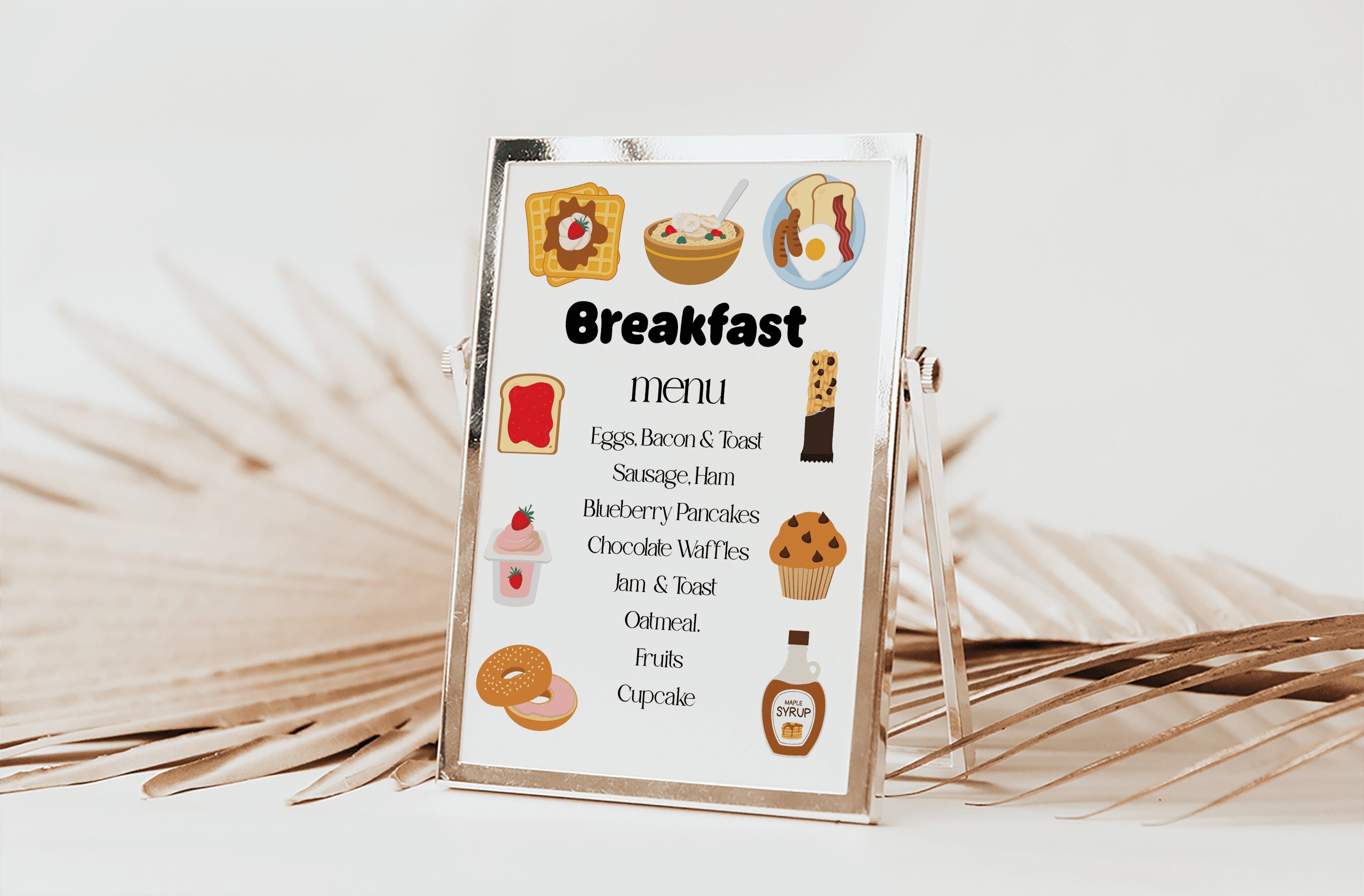 Minimalistic Breakfast Menu Sign Template, Create Your Own Breakfast ...