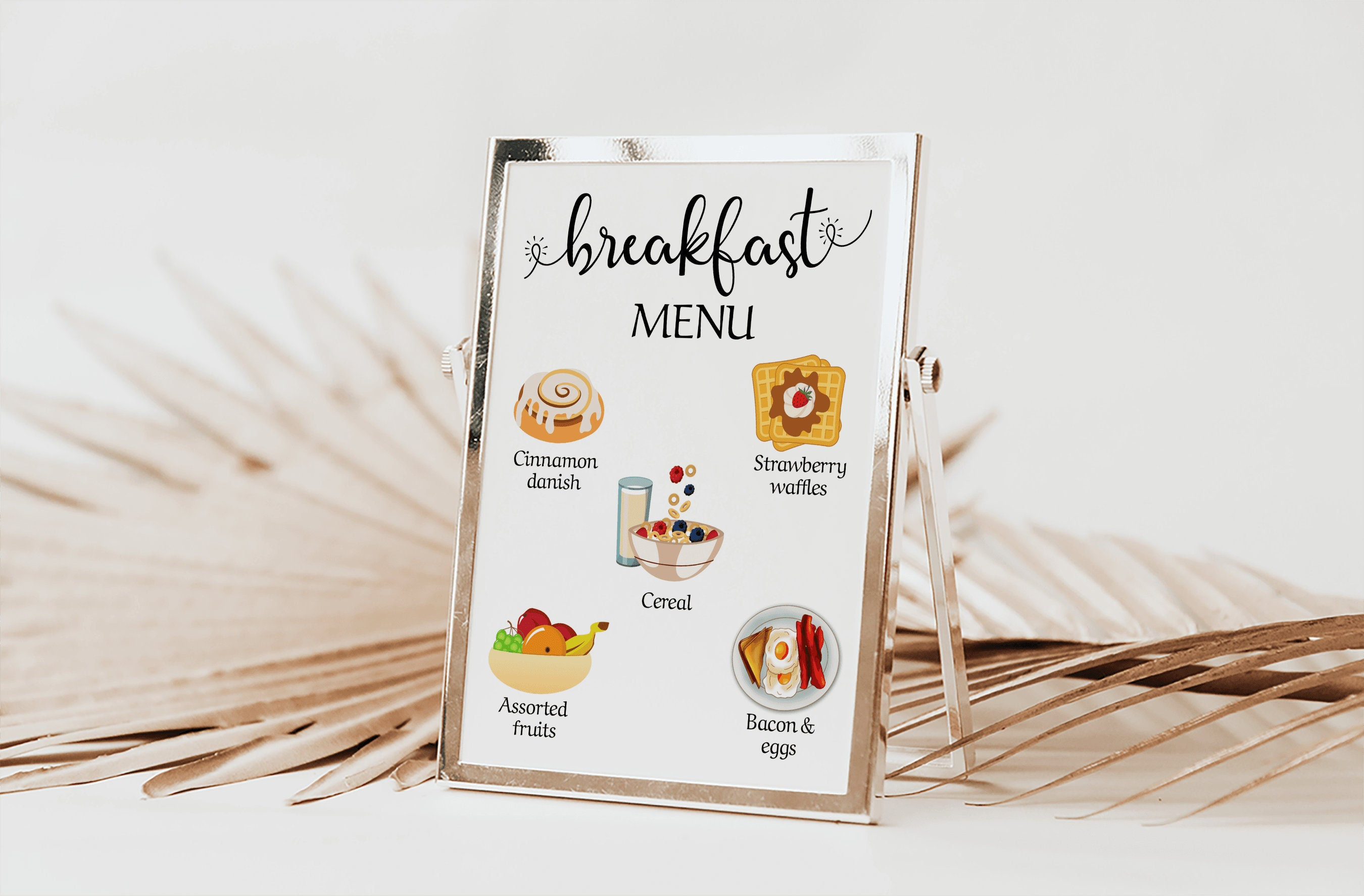 Breakfast Menu Bar Sign Template, Wedding Breakfast Bar Sign, Breakfast ...