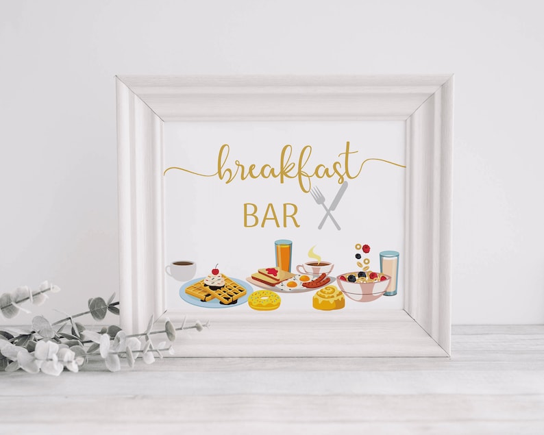 Breakfast Bar Sign Template, Customize Your Breakfast Sign, Wedding ...
